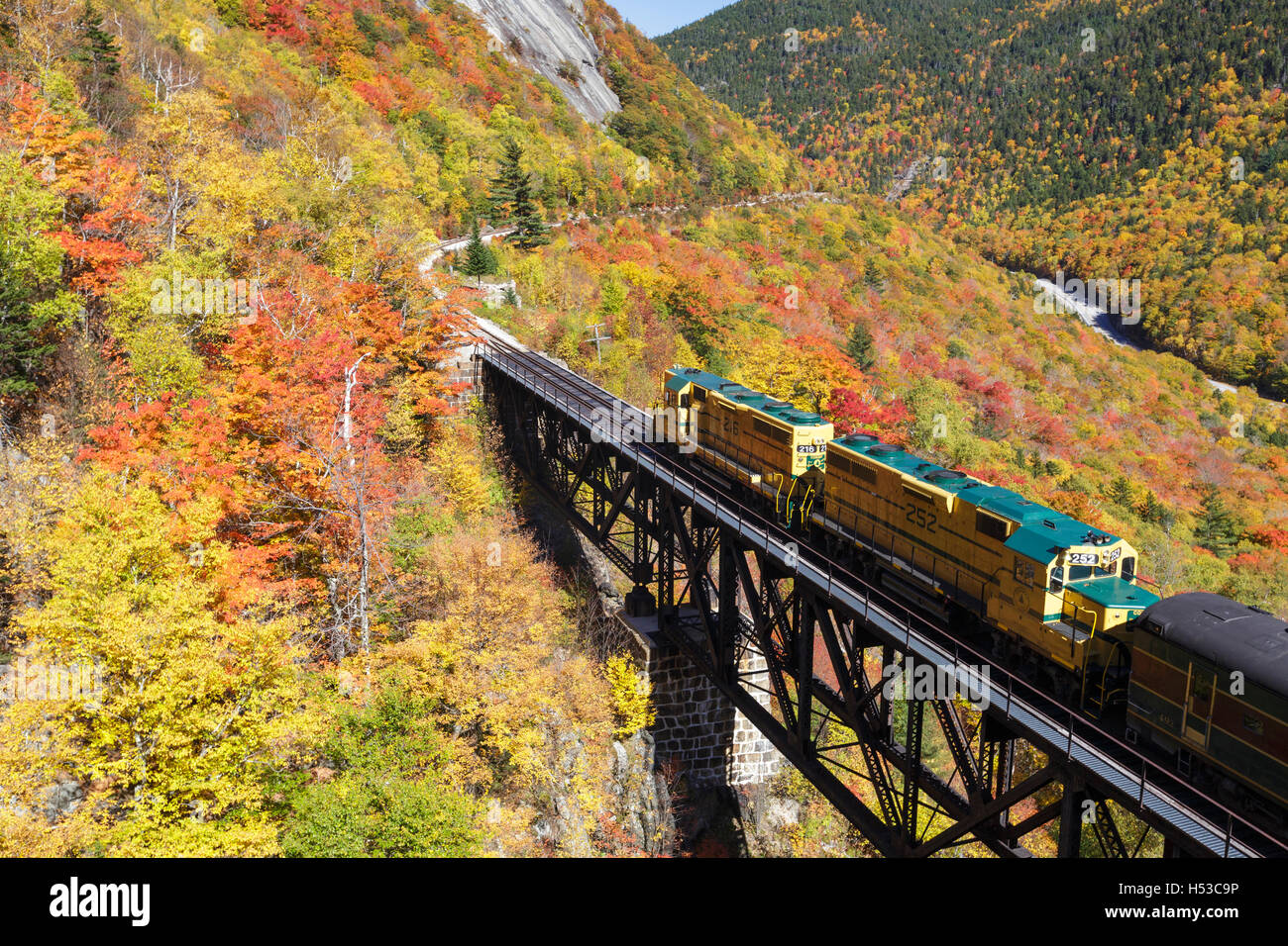 Conway Scenic Railroad’s “Notch Train” crossing the Willey Brook ...