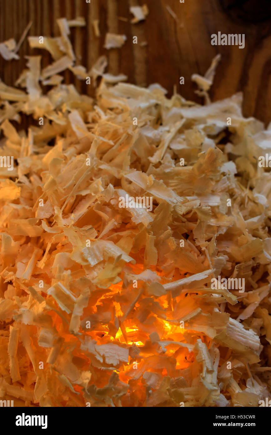 Shavings sawdust from wood hi-res stock photography and images - Alamy