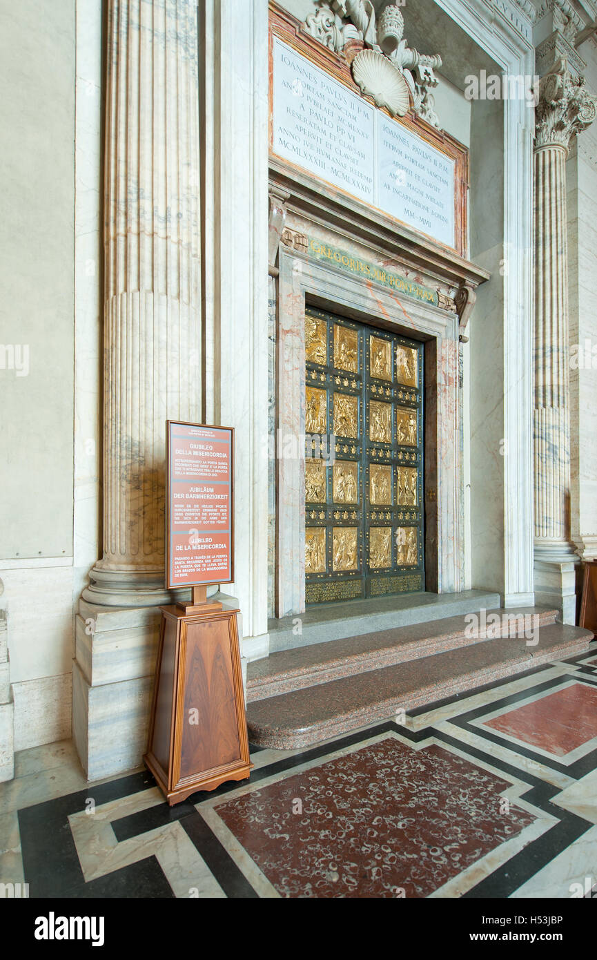 VATICAN CITY, VATICAN - NOVEMBER 22: The Holy Door ready for jubilee ...
