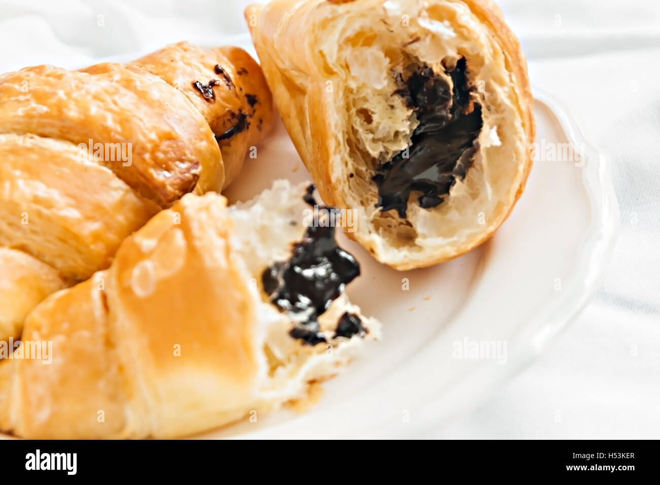 Croissant broken butter hi-res stock photography and images - Alamy
