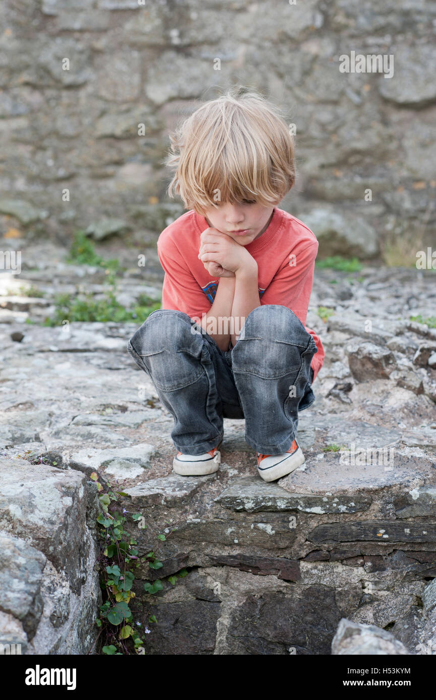 Boy enjoying the various features of the historic Montgomery Castle in ...