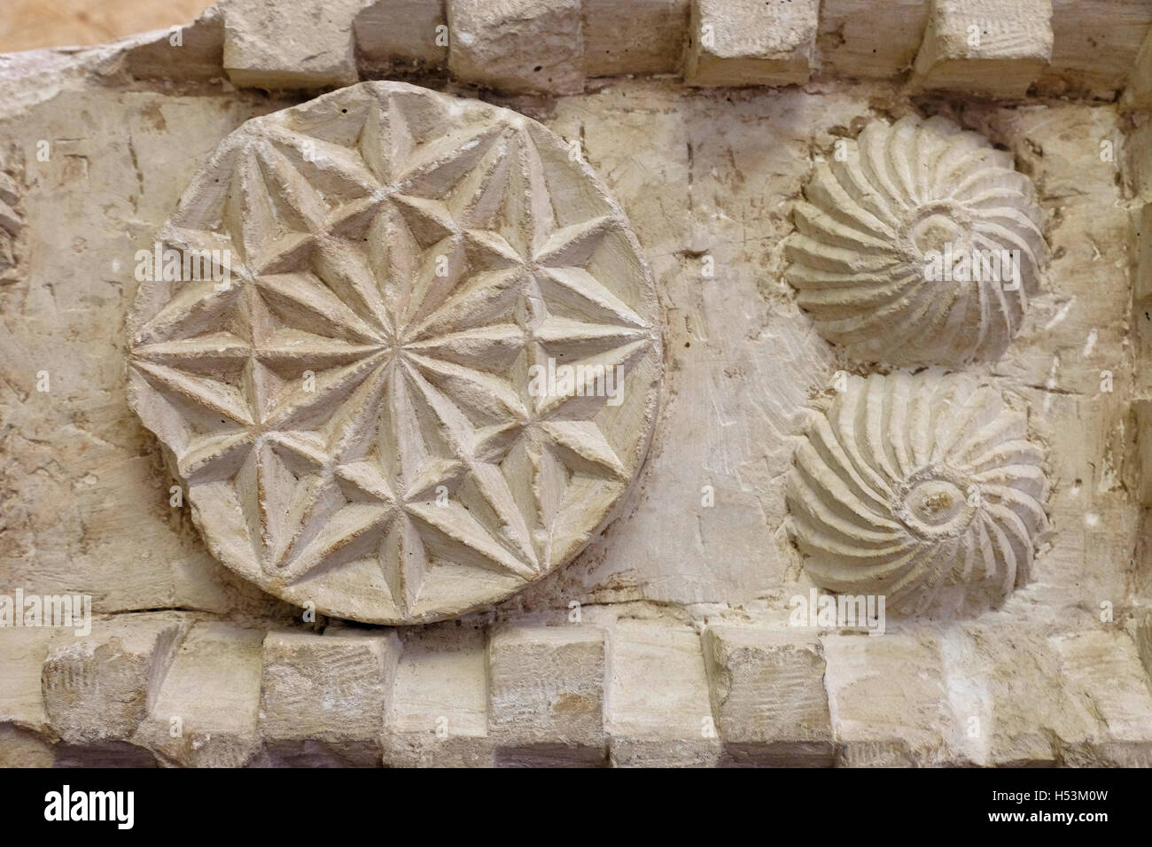 Ancient relic displayed inside the Samaritan Museum in Kiryat Luza a ...