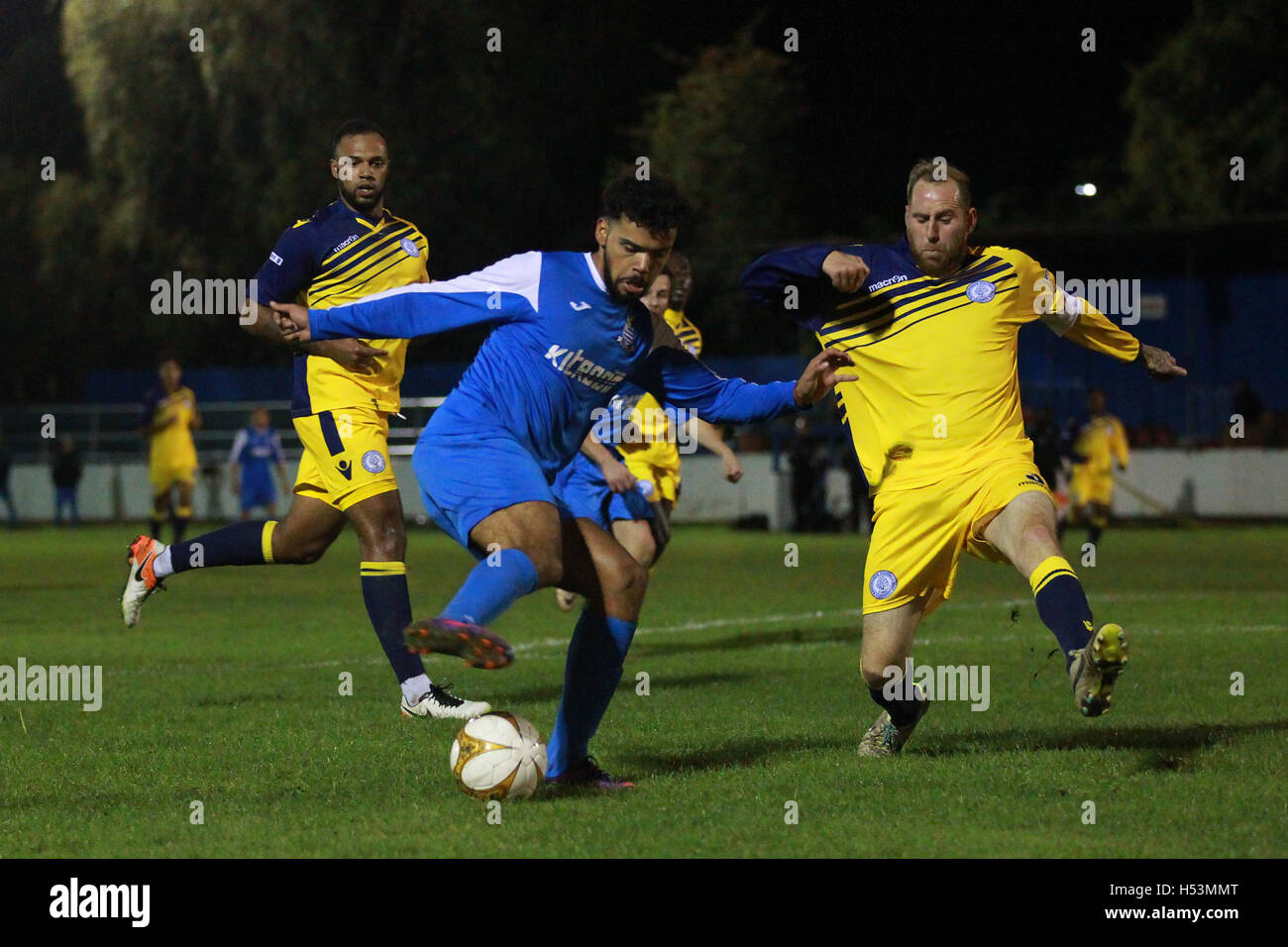 Jay Knight of Redbridge seeks to evade Paul Wright of Barkingside ...