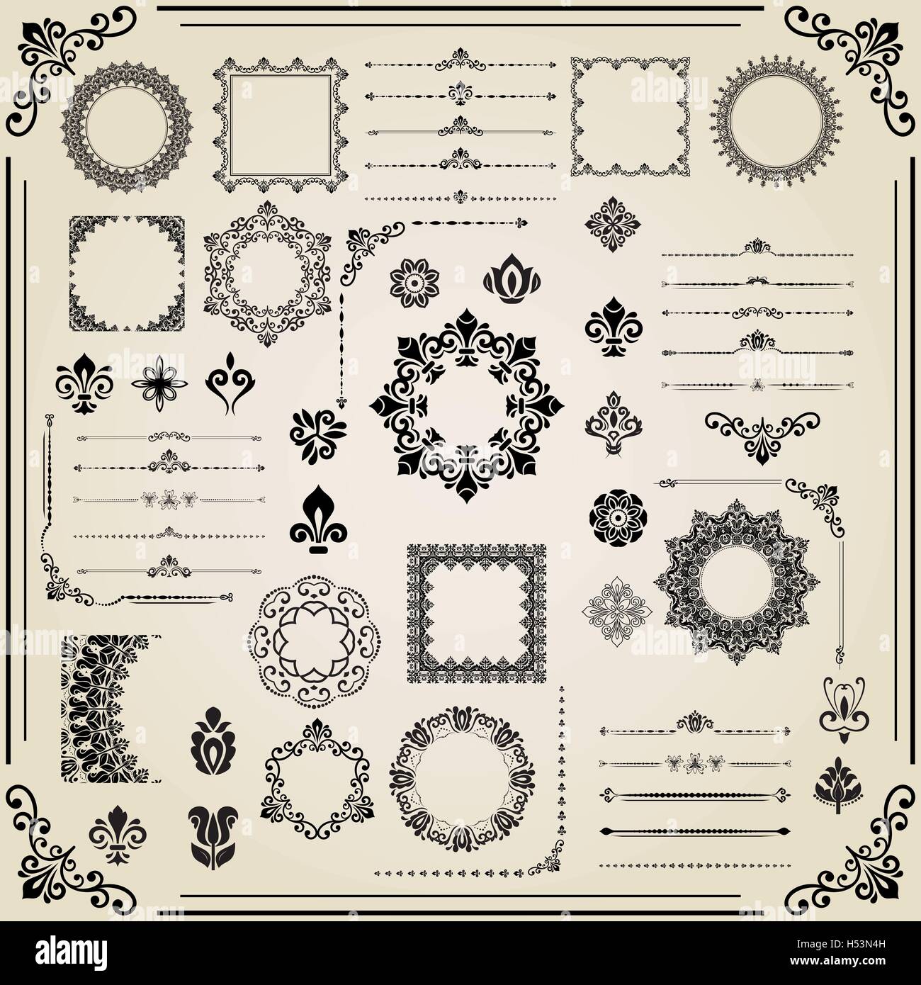Vintage Set of Elements Stock Vector Image & Art - Alamy