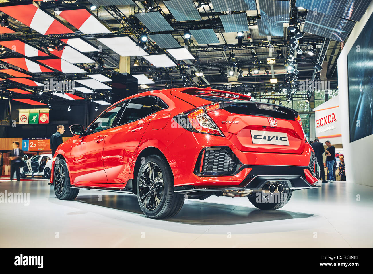 Paris, France - September 29, 2016: 2016 Honda Civic Hatchback ...