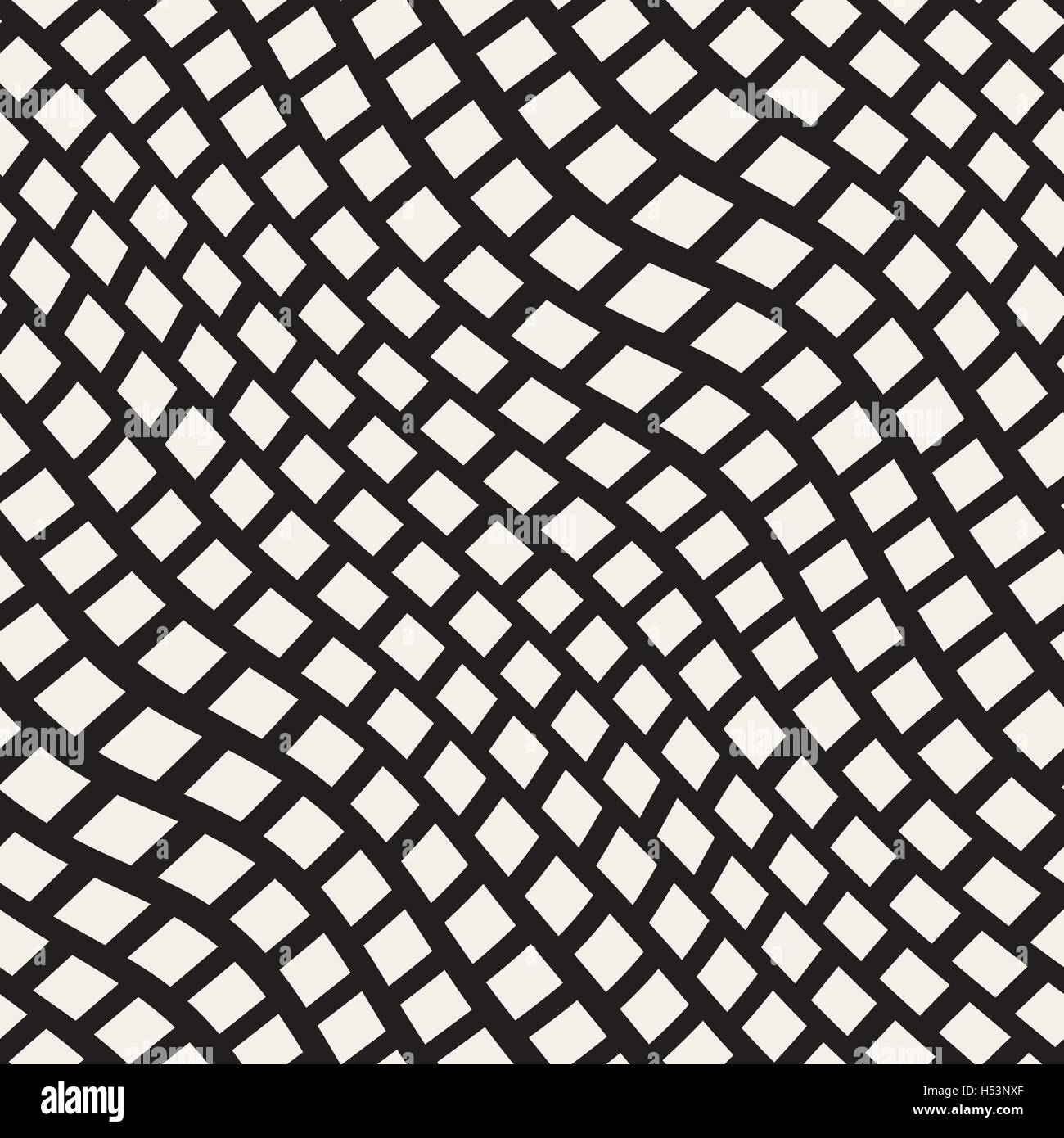 Vector Seamless Black and White Distorted Wavy Lines Pavement Pattern ...