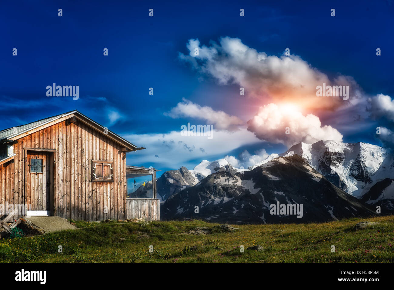 isolated mountain hut Stock Photo - Alamy