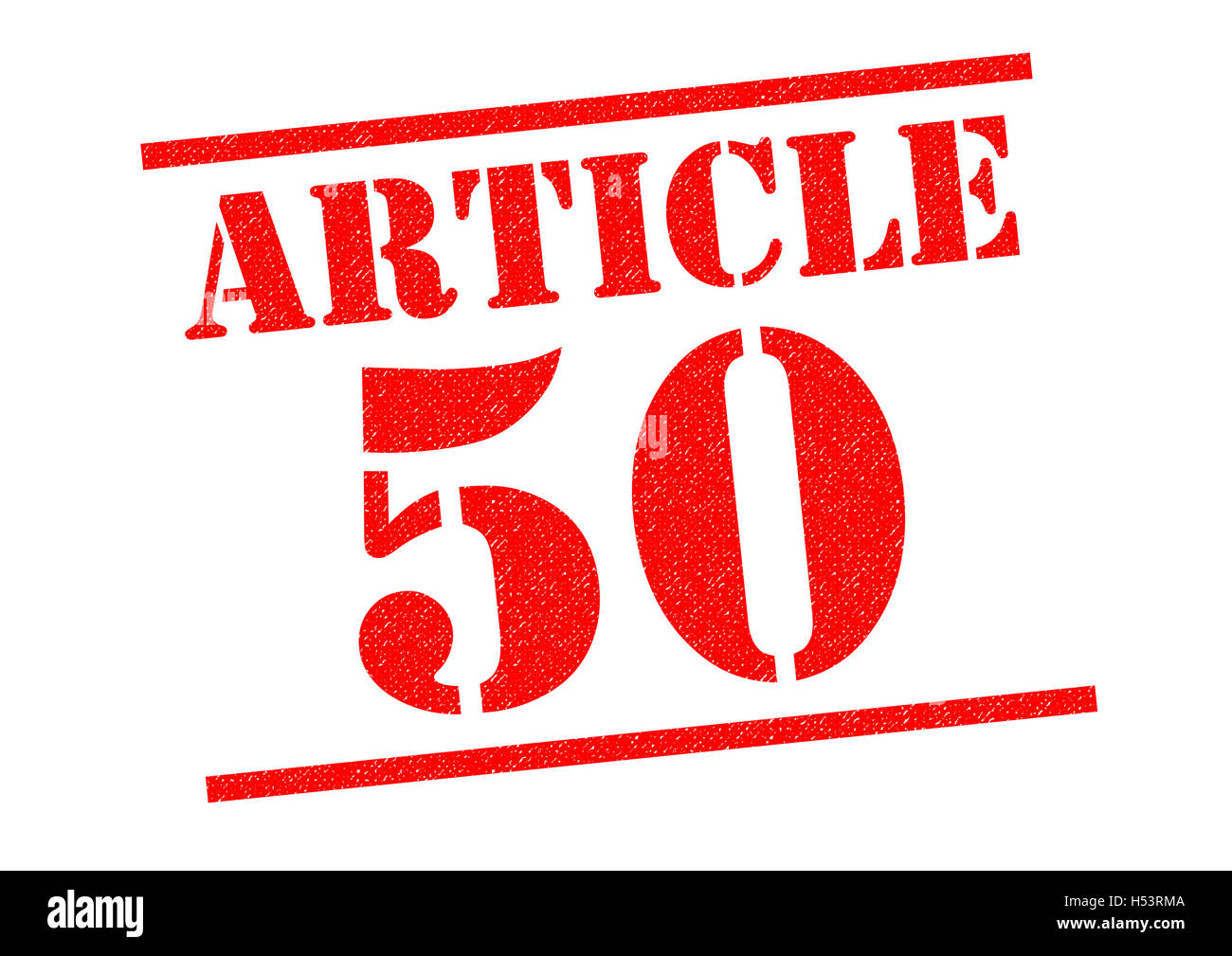 ARTICLE 50 red Rubber Stamp over a white background Stock Photo - Alamy