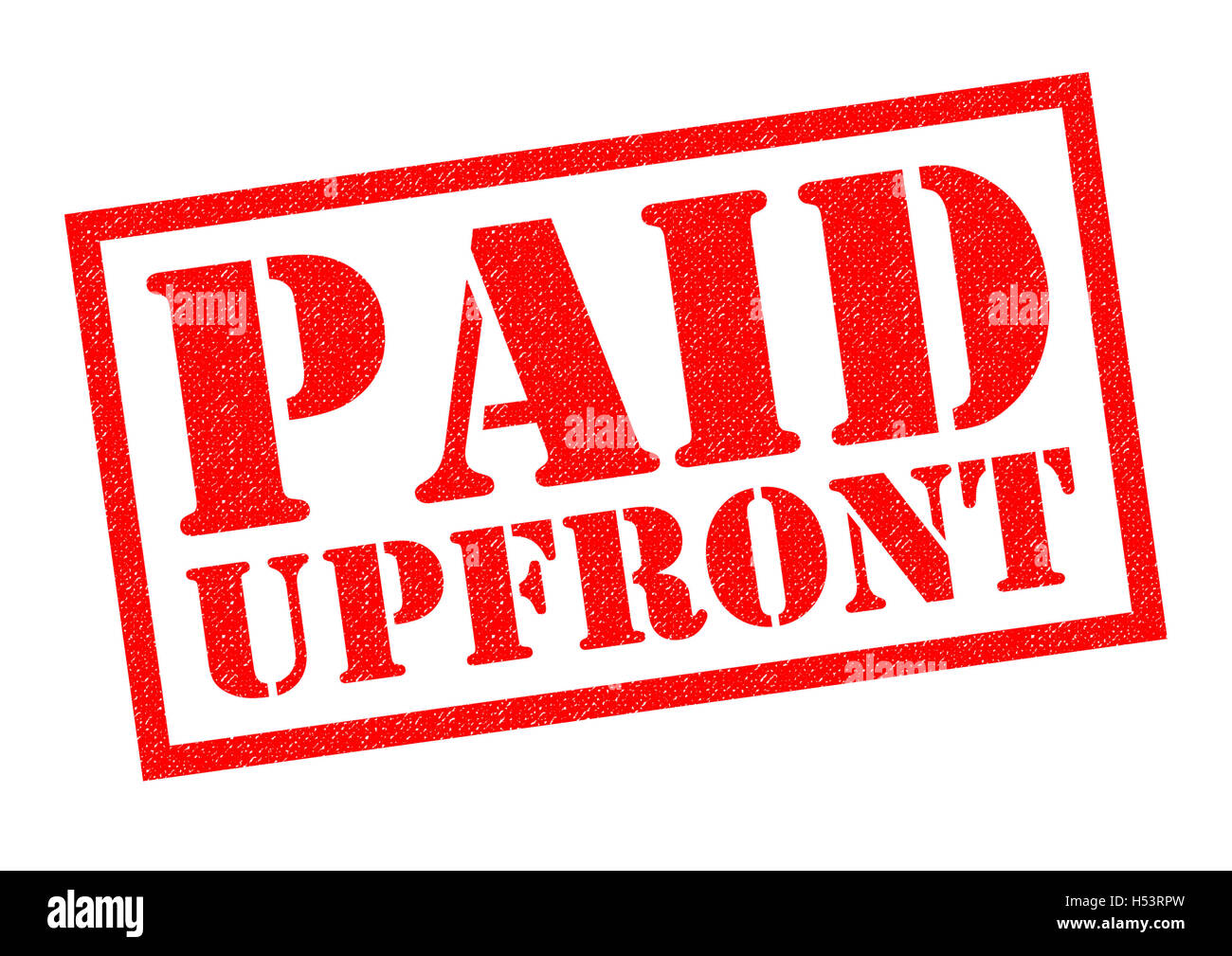 PAID UPFRONT red Rubber Stamp over a white background Stock Photo - Alamy
