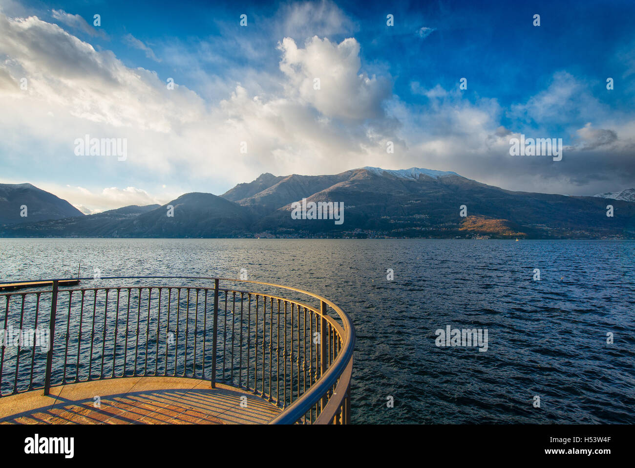 Balcony overlooking Lake Como Italy Stock Photo - Alamy