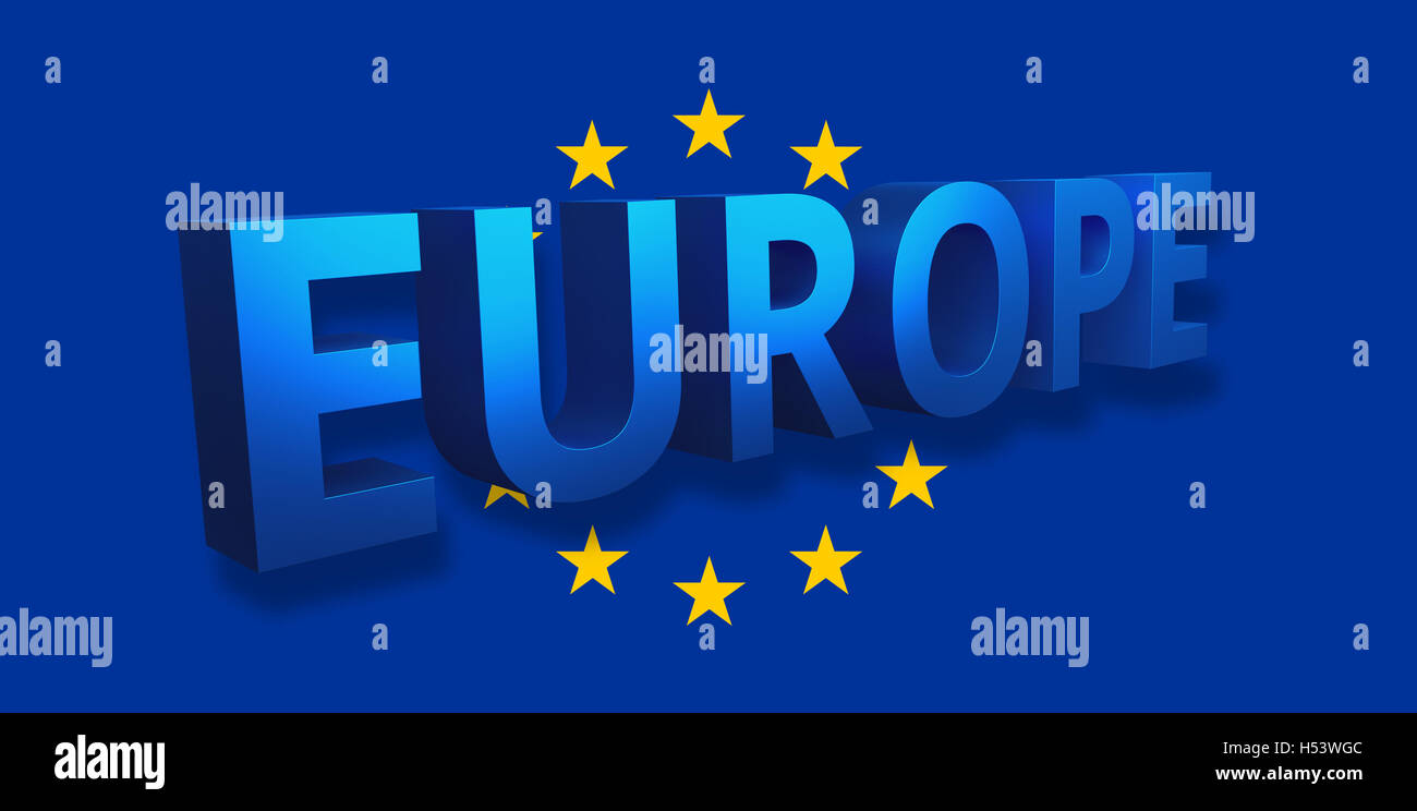 Europe 3d render european bold design Stock Photo - Alamy