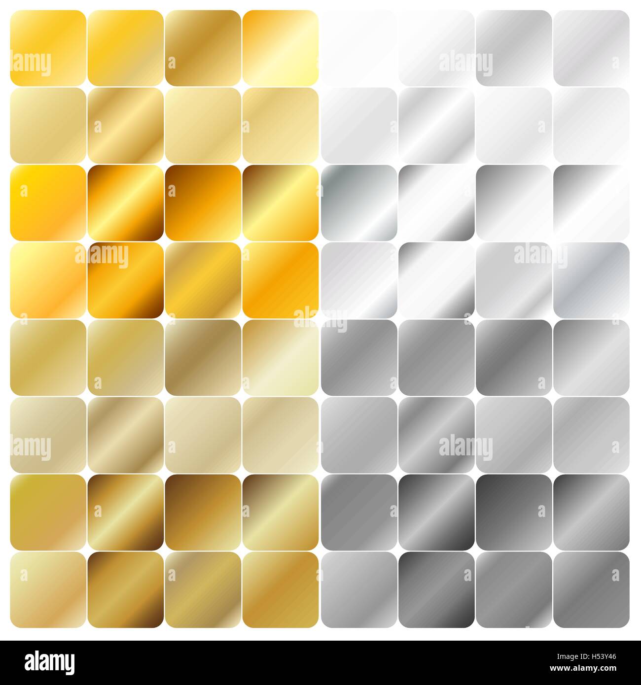 Golden and Silver Gradient Pattern Template Collection Set Vecto Stock ...