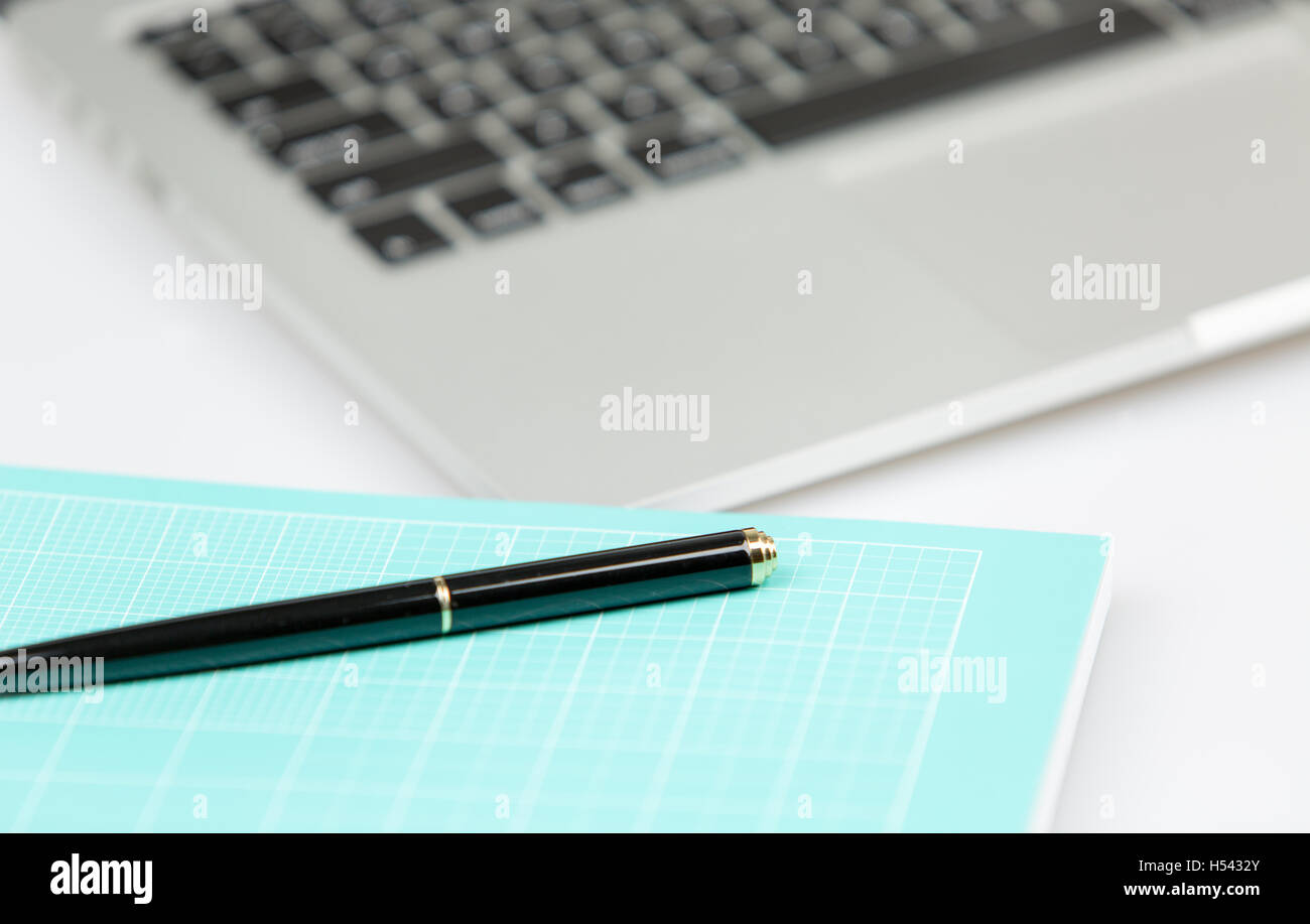 Pen notebook laptop pencil hi-res stock photography and images - Alamy
