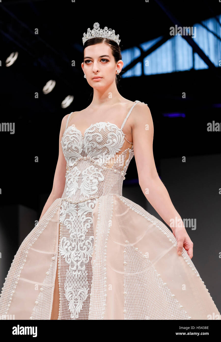 New York, NY, USA - October 9, 2016: A model walks runway for Bridal ...