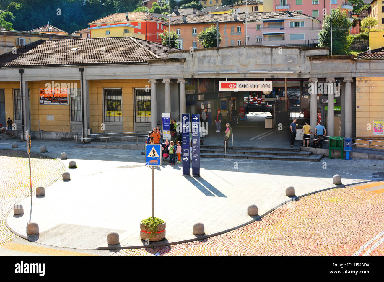Train Station Bellinzona. The city is famous for its three castles ...