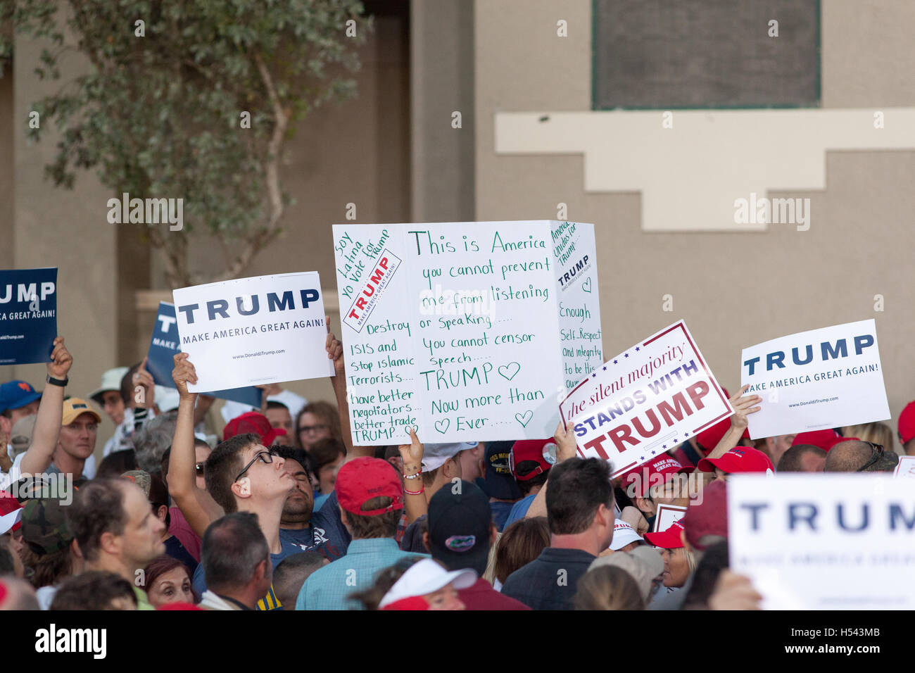 Signs showing support of Donald Trump on March 13, 2016 at the Sunset ...
