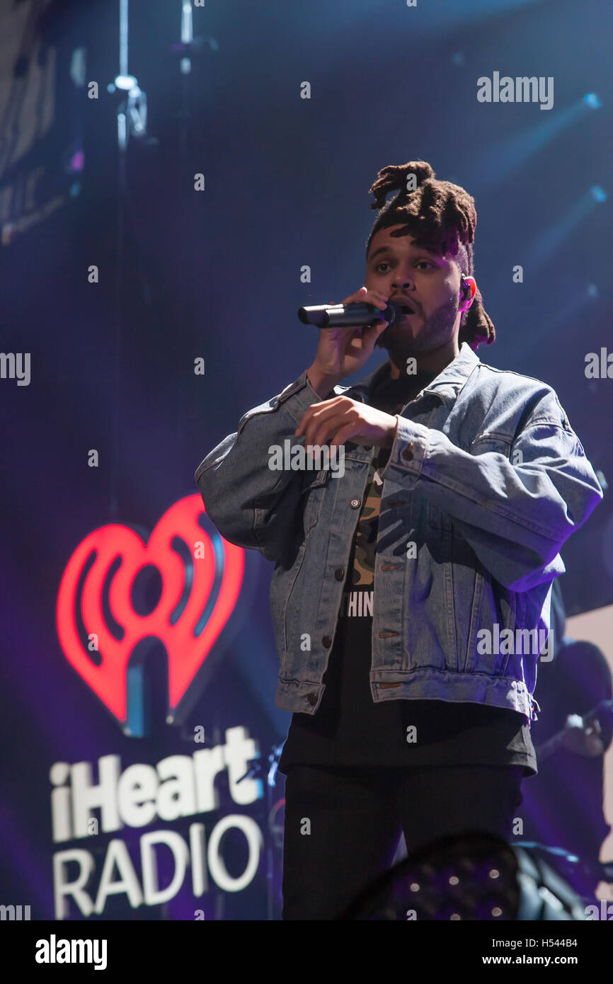 The Weeknd performing at the Y100 iHeart Radio Jingle Ball Concert on ...