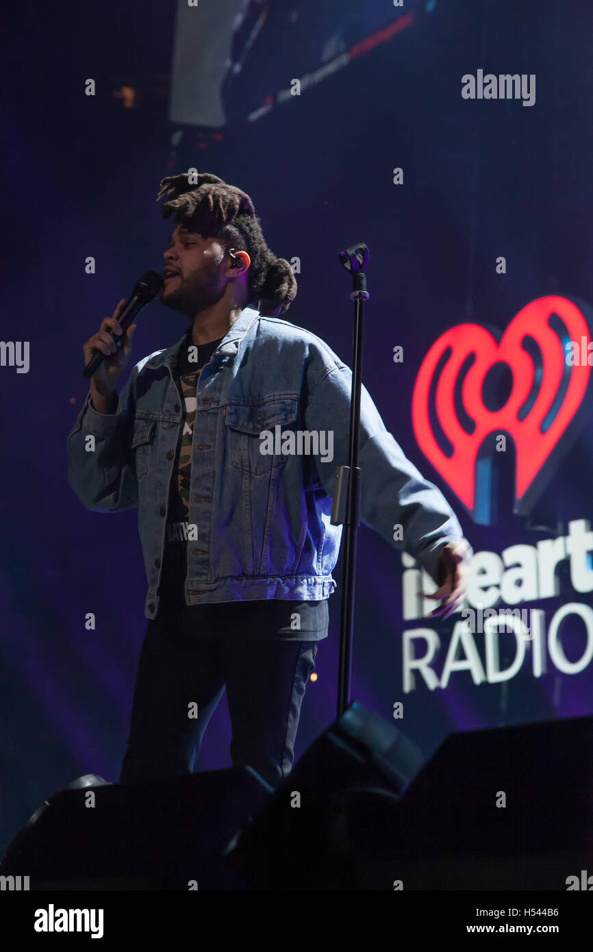 The Weeknd performing at the Y100 iHeart Radio Jingle Ball Concert on ...