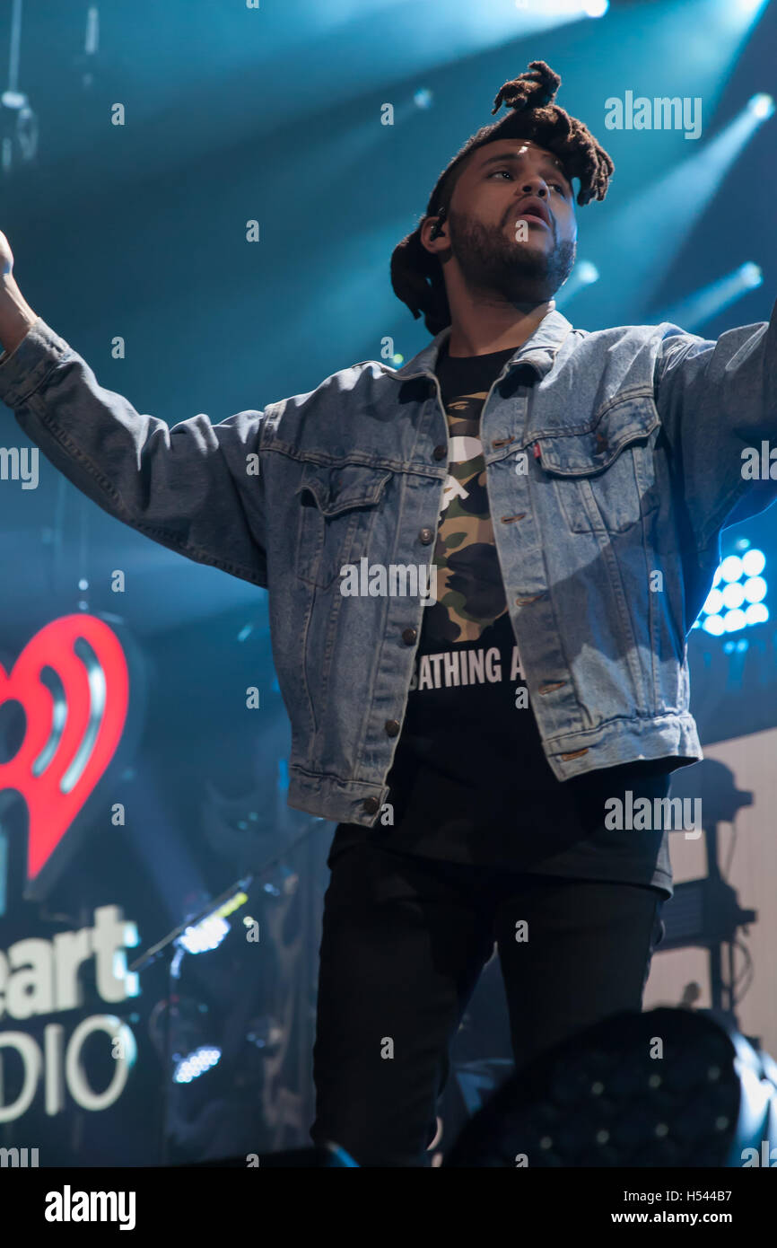 The Weeknd performing at the Y100 iHeart Radio Jingle Ball Concert on ...