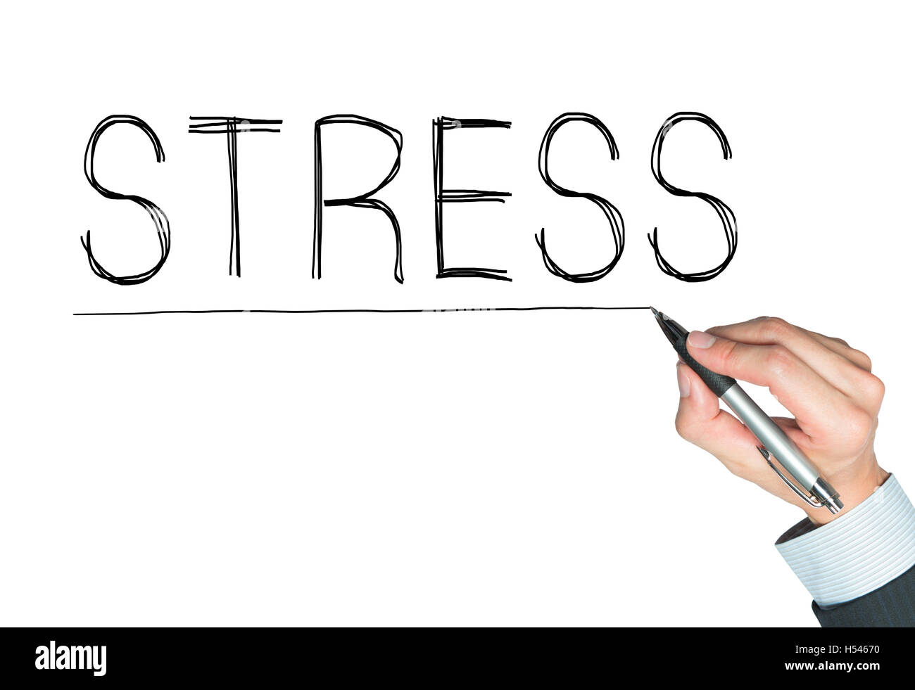 stress written by hand, hand writing on transparent board, photo Stock ...