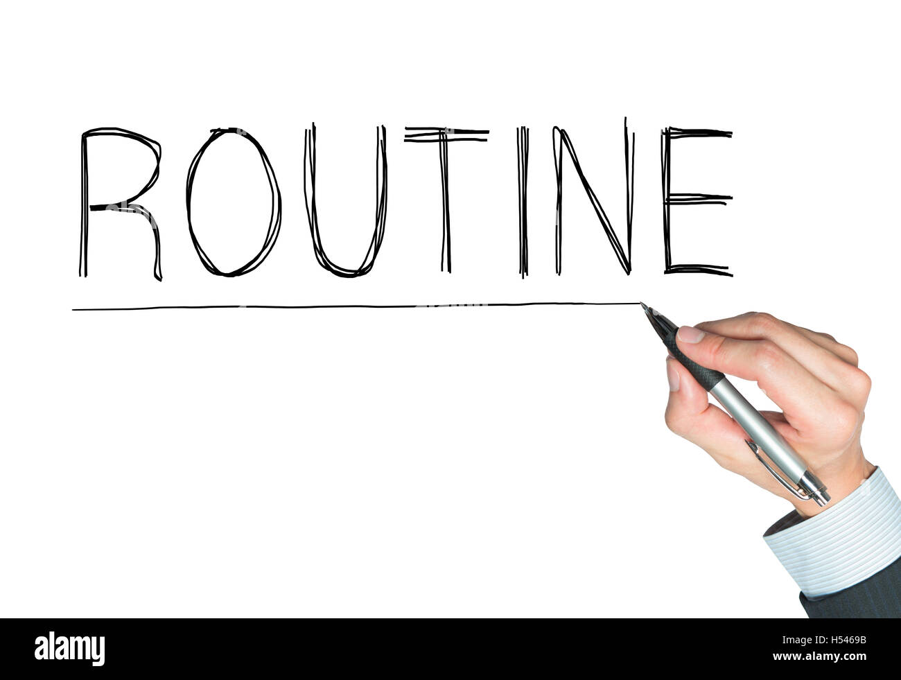 routine written by hand, hand writing on transparent board, photo Stock ...