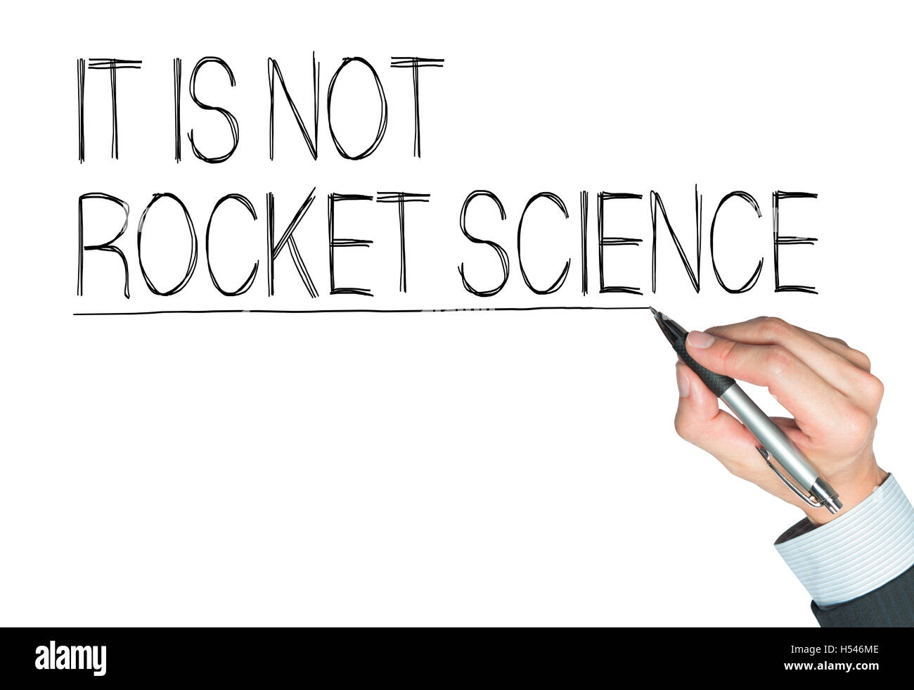 it's not rocket science written by hand, hand writing on transparent ...