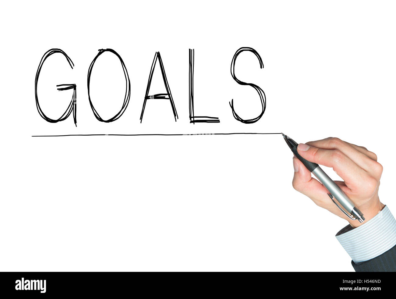 goals written by hand, hand writing on transparent board, photo Stock ...