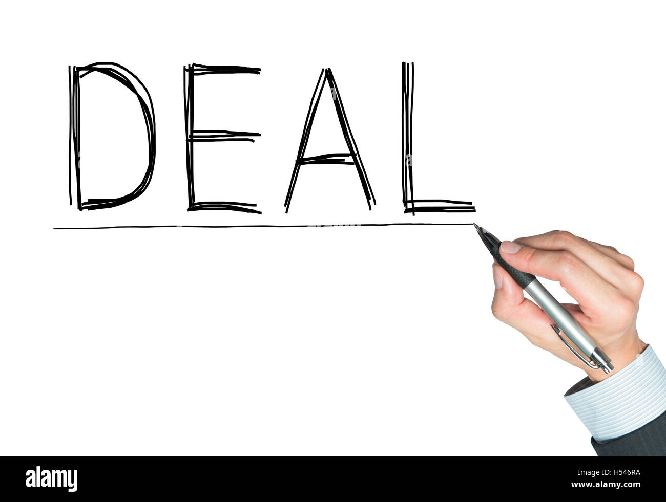 deal written by hand, hand writing on transparent board, photo Stock ...