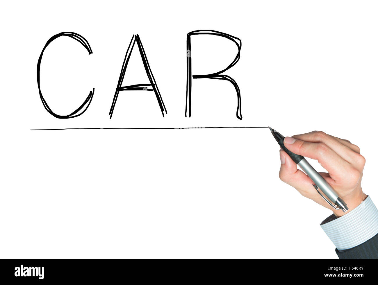 car written by hand, hand writing on transparent board, photo Stock ...