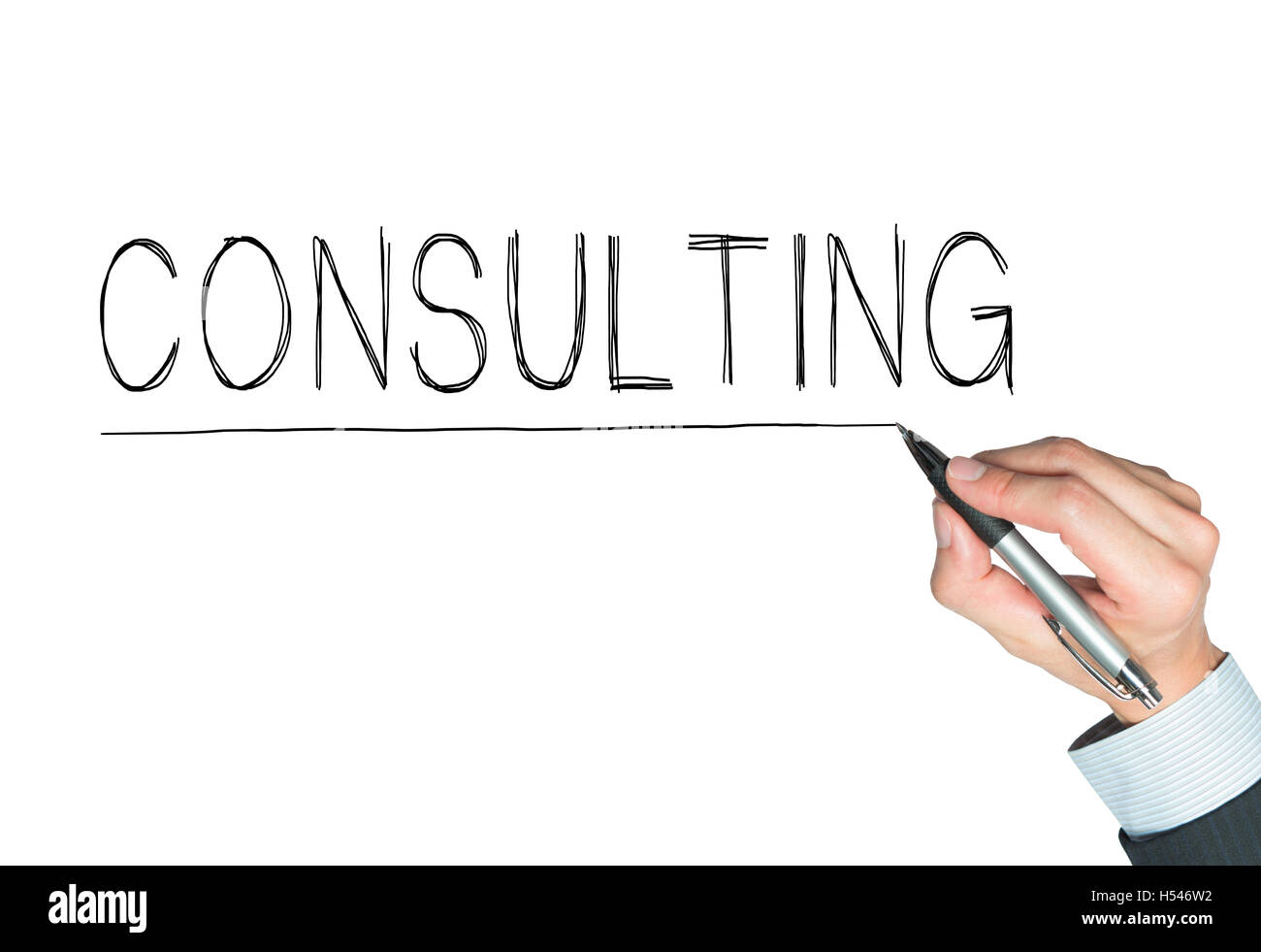 consulting written by hand, hand writing on transparent board, photo ...