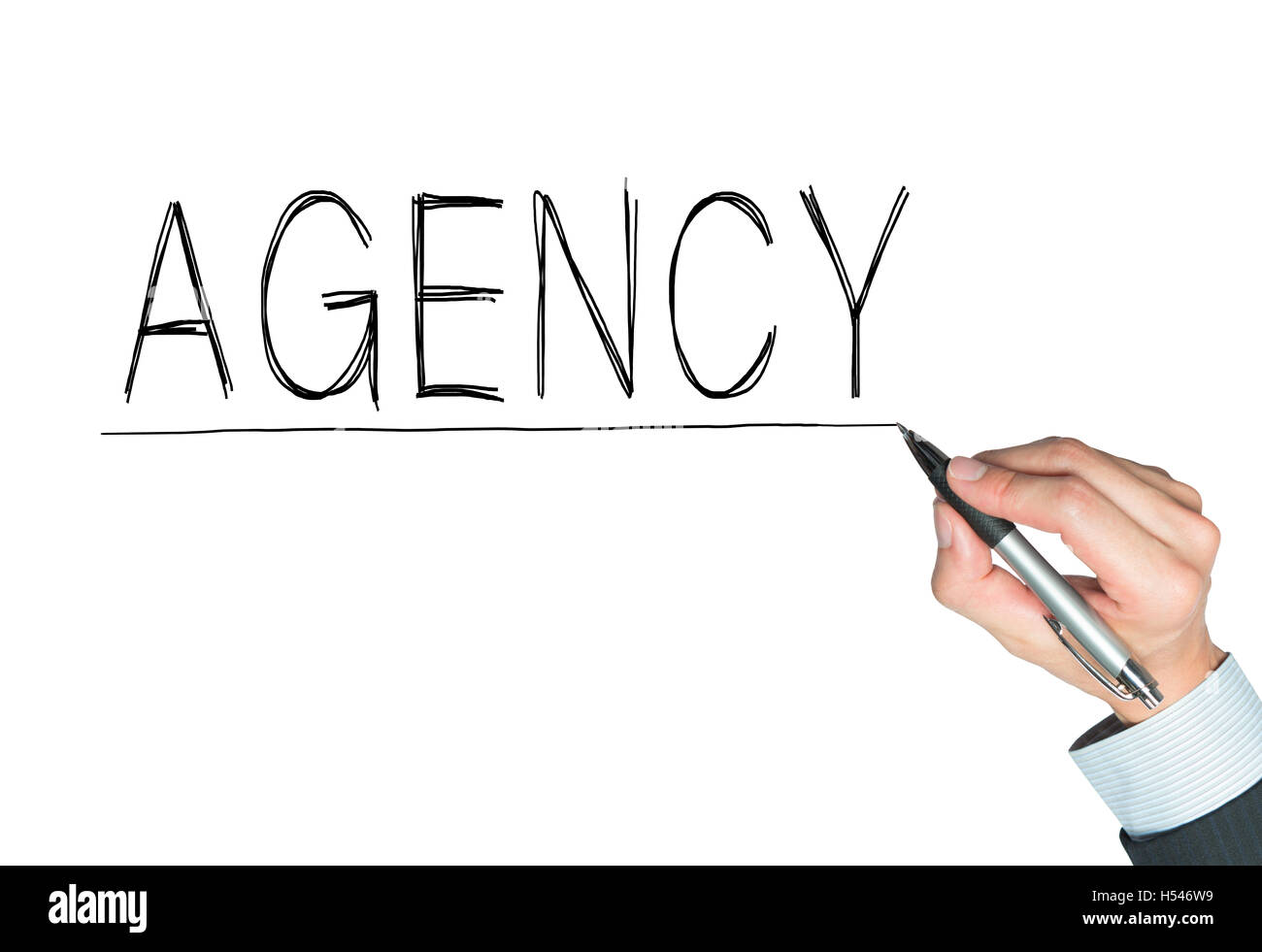 agency written by hand, hand writing on transparent board, photo Stock ...