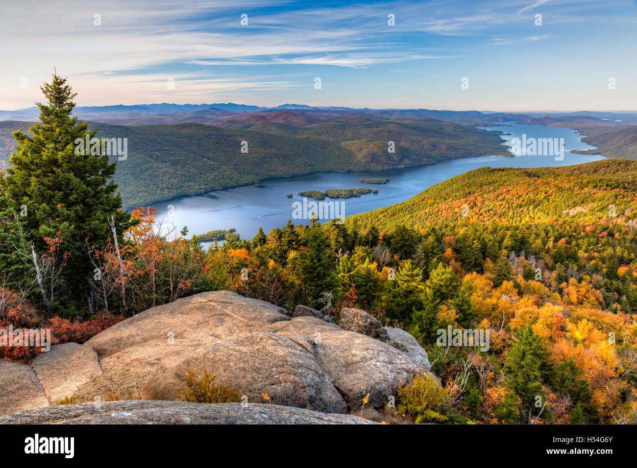 The Northern end of Lake George and the Tongue Mountain Range seen from ...