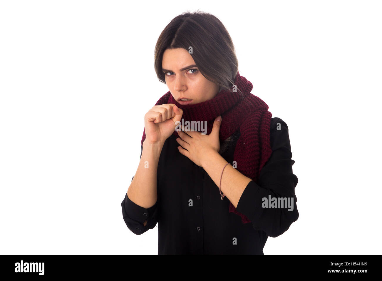 Sick young woman coughing standing hi-res stock photography and images ...