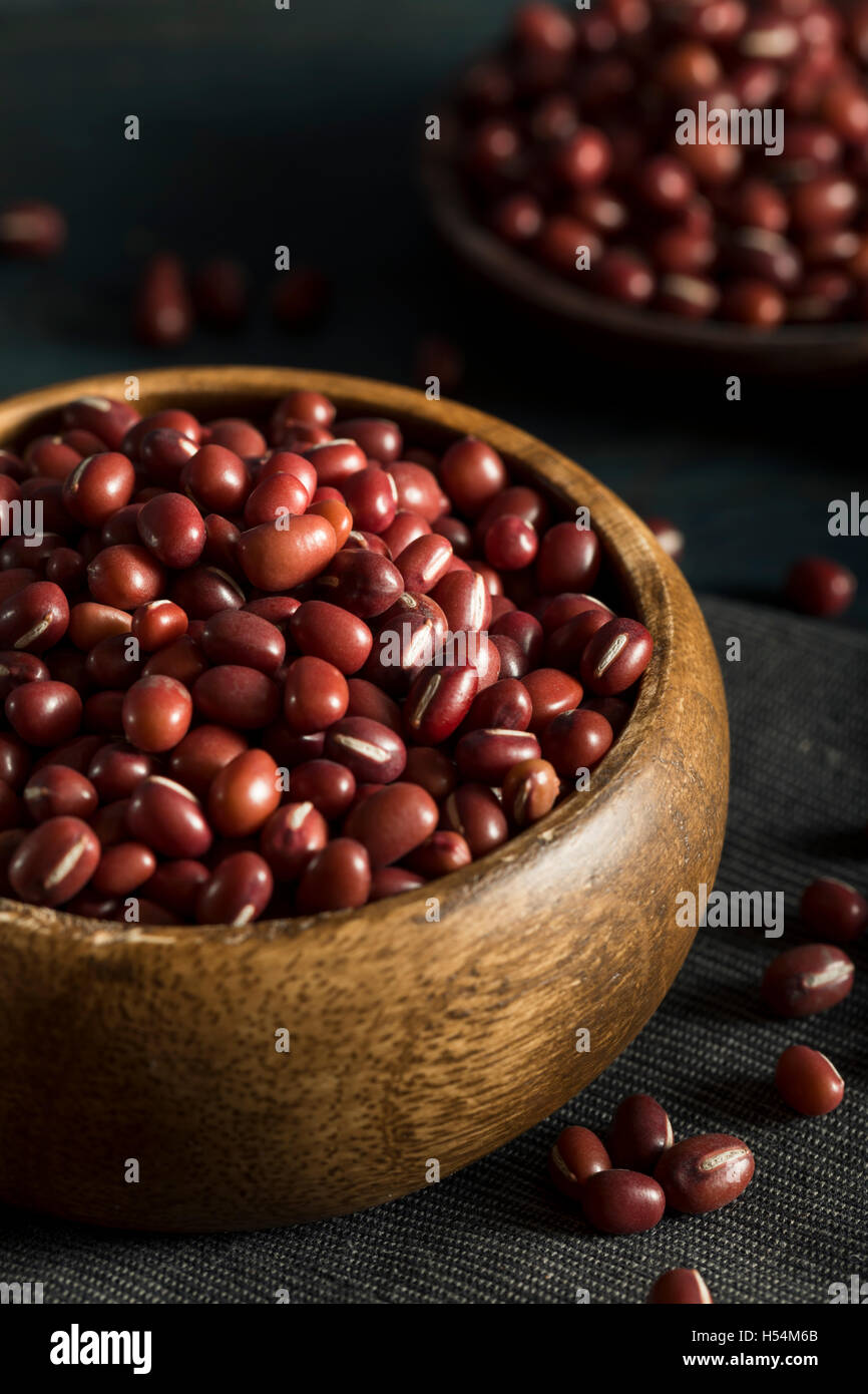 Raw Organic Red Adzuki Beans in a Bowl Stock Photo - Alamy