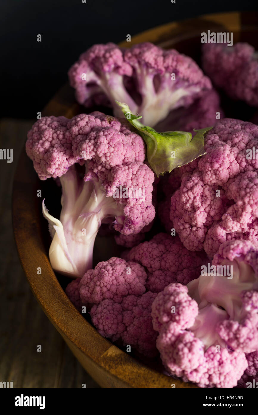 Raw Organic Purple Cauliflower Ready to Cook Stock Photo - Alamy