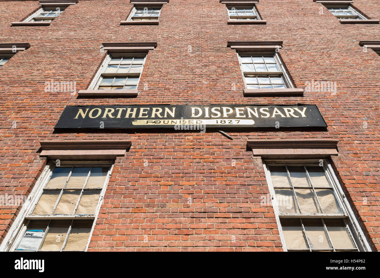 Exterior facade of the Northern Dispensary building in Greenwich ...