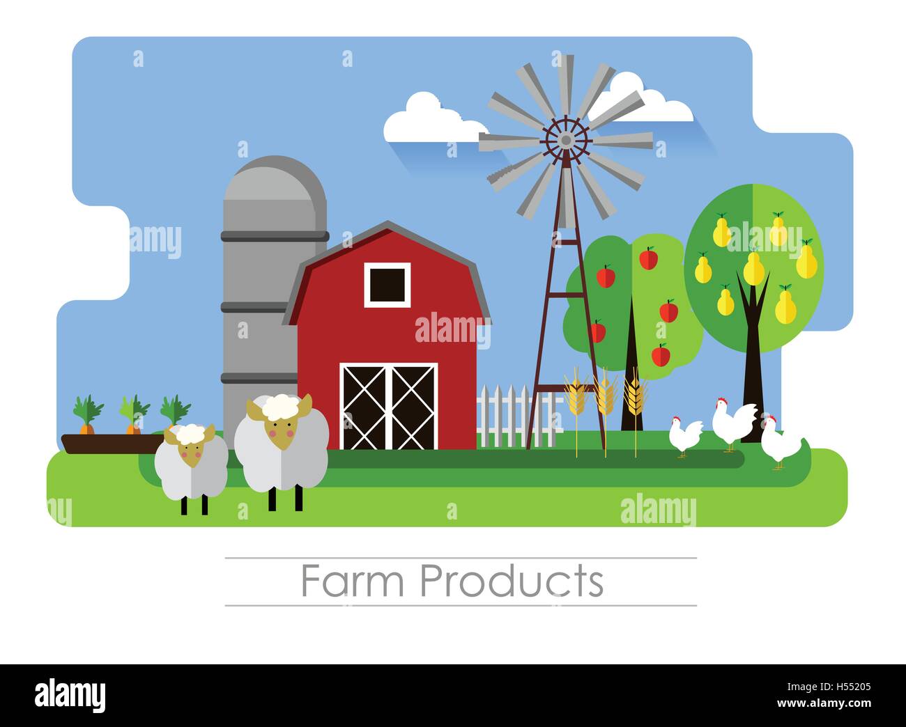 Farming background with barn Stock Vector Image & Art - Alamy