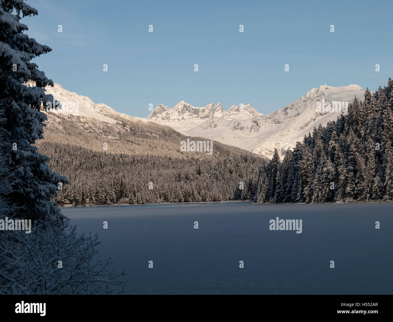 Auke Lake in Winter Stock Photo - Alamy
