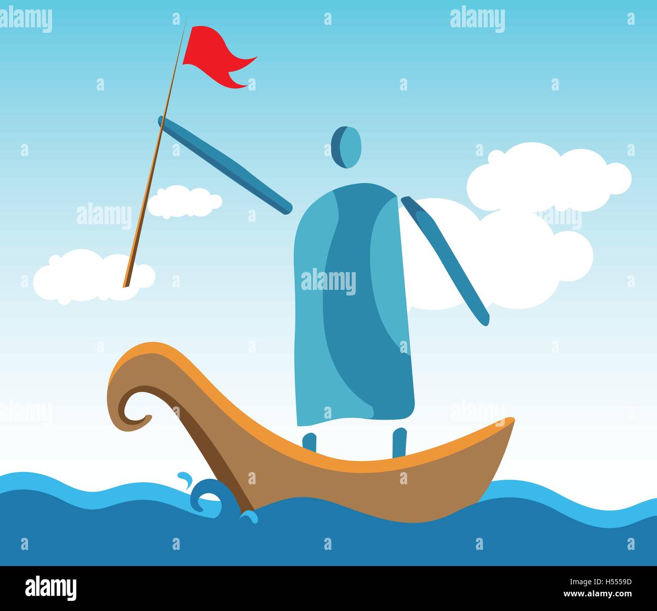 Leaders In The Boat At Ocean. EPS 10 supported Stock Vector Image & Art ...