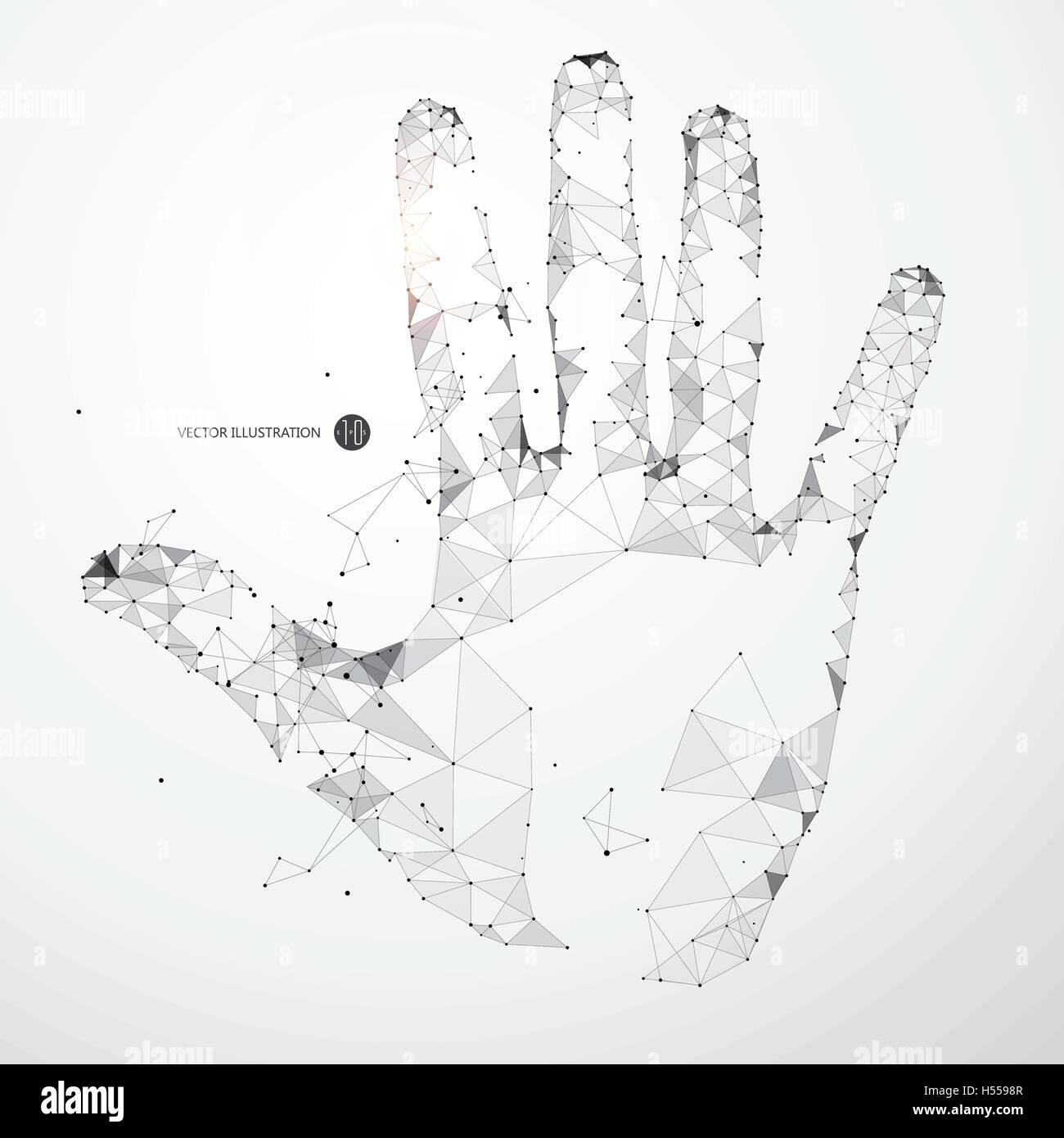 Points, lines, and faces form the shape of the palm Stock Vector Image ...