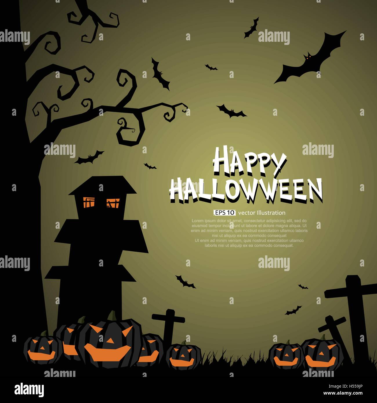 Halloween poster, vector illustration Stock Vector Image & Art - Alamy
