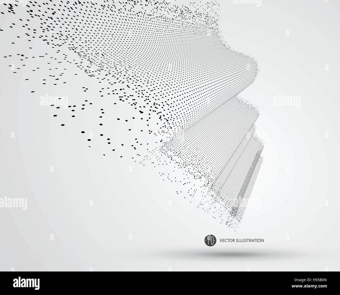 Wave-like pattern composed of particles, science and technology ...