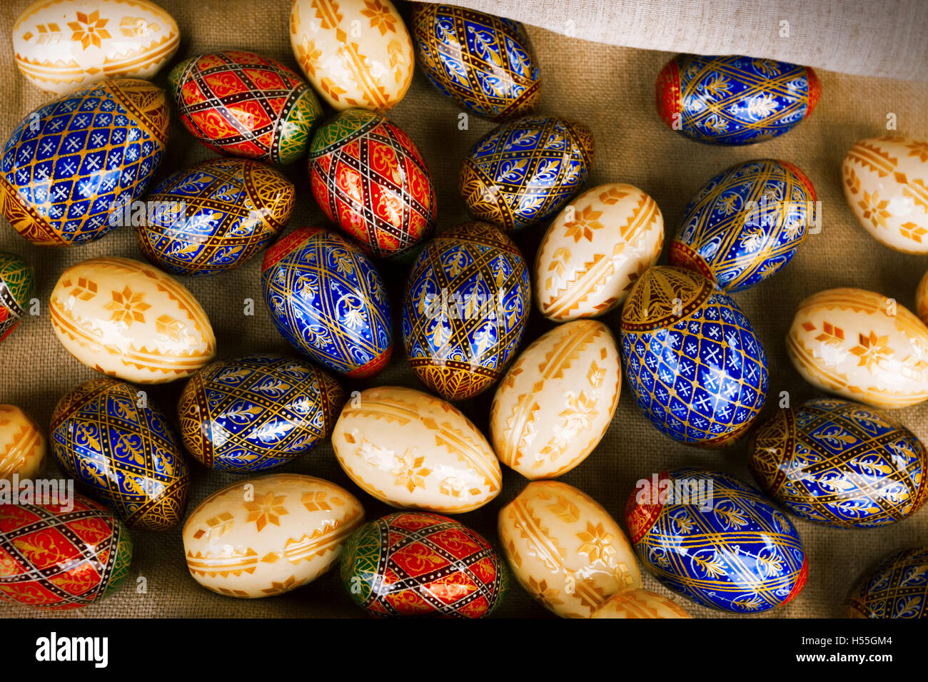 Traditional Russian wood carved arts and crafts Stock Photo - Alamy