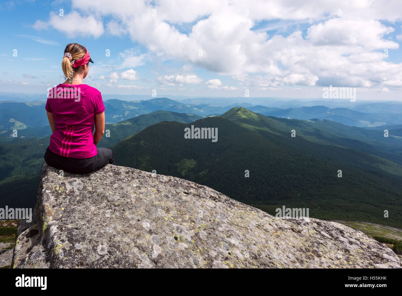 Girl mountain hiker in hi-res stock photography and images - Alamy