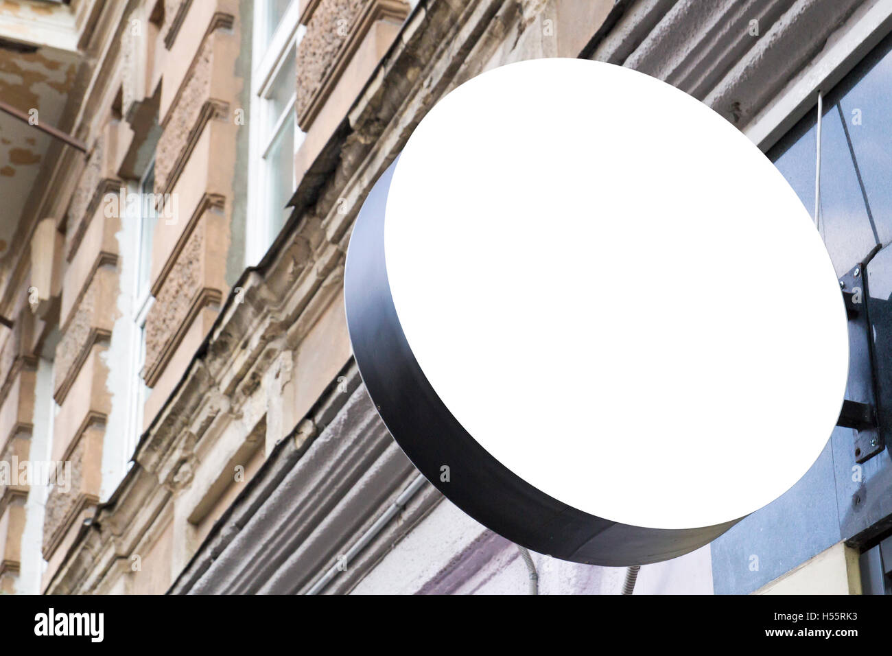 Signboard. Mock up. Round shape Stock Photo - Alamy