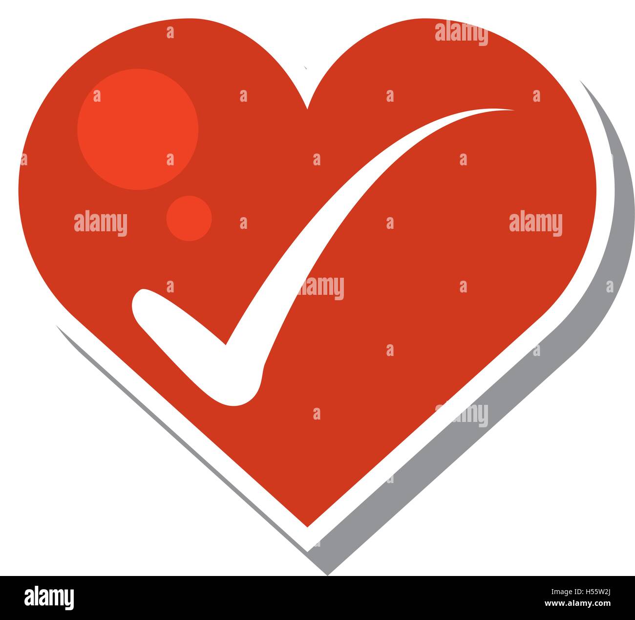 heart with check icons Stock Vector Image & Art - Alamy