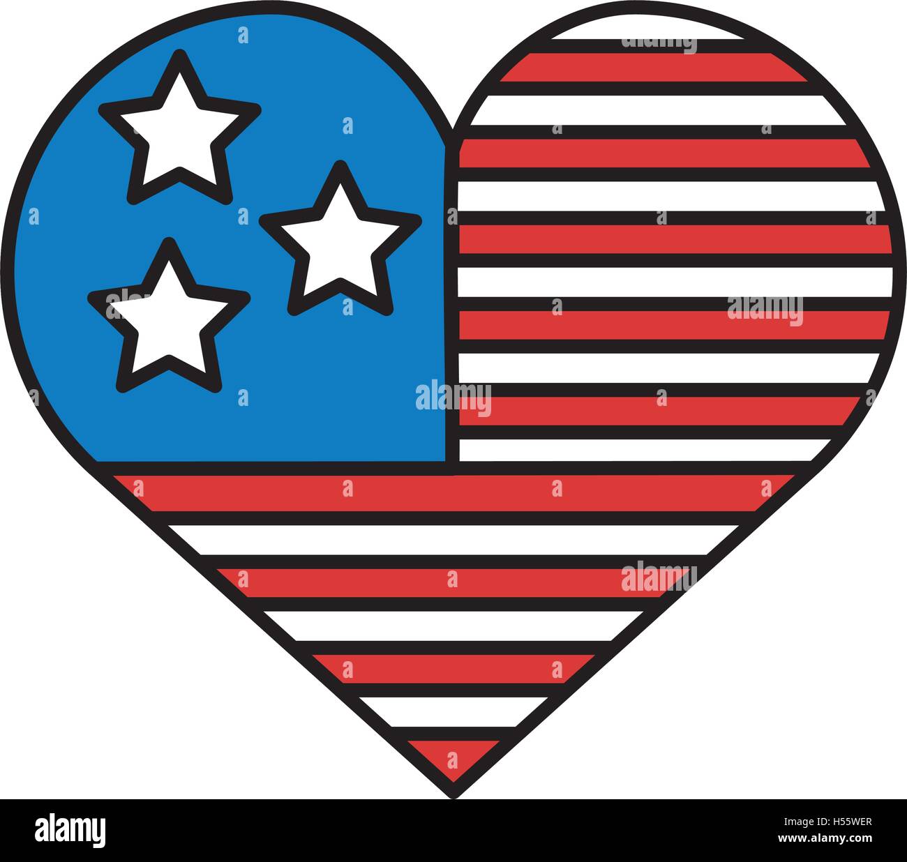 heart with usa flag icon Stock Vector Image & Art - Alamy