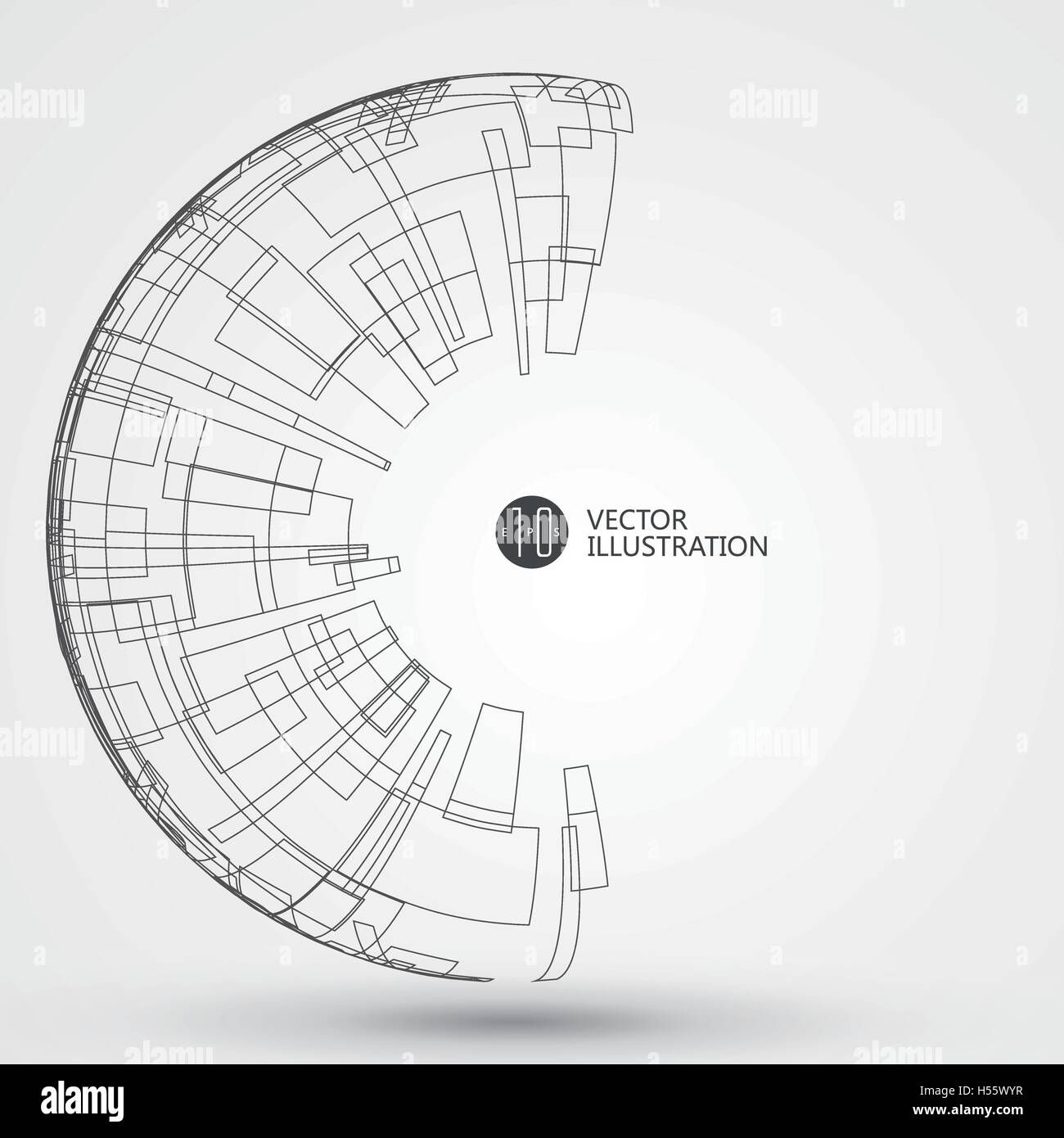 Abstract wireframe, science and technology illustration Stock Vector ...