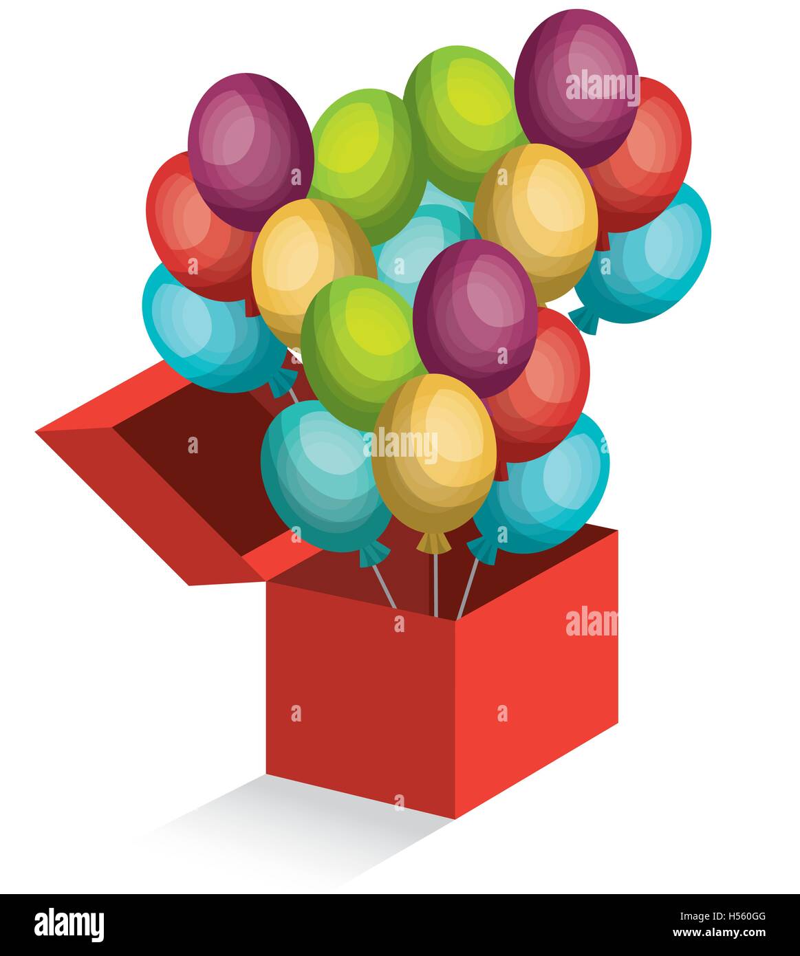 Wonder box with balloons Stock Vector Image & Art - Alamy