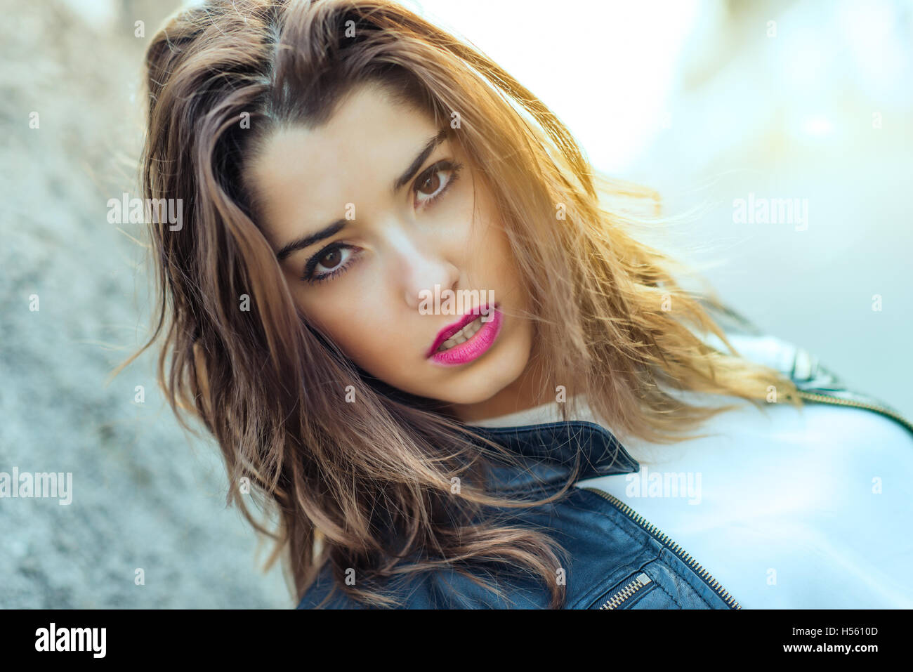 Portrait of teen ager intense look Stock Photo - Alamy